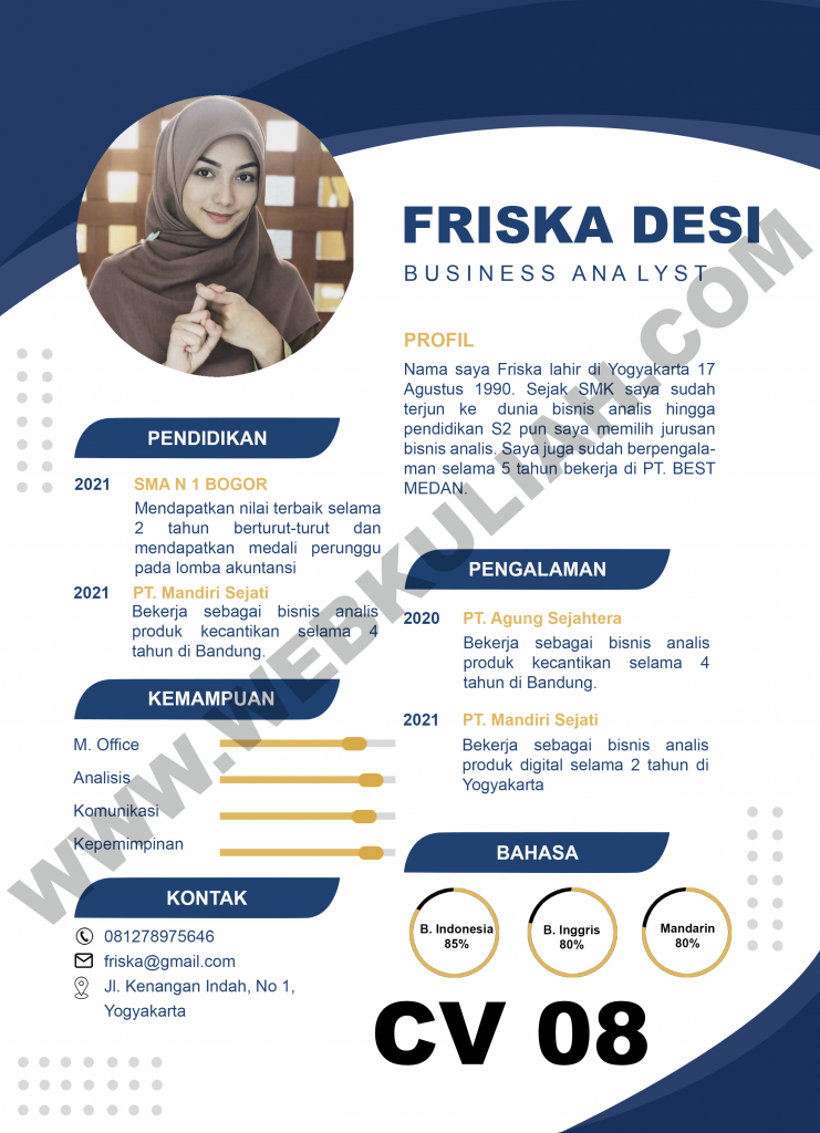 Contoh CV dan Lamaran Kerja Yang Keren dan Profesional